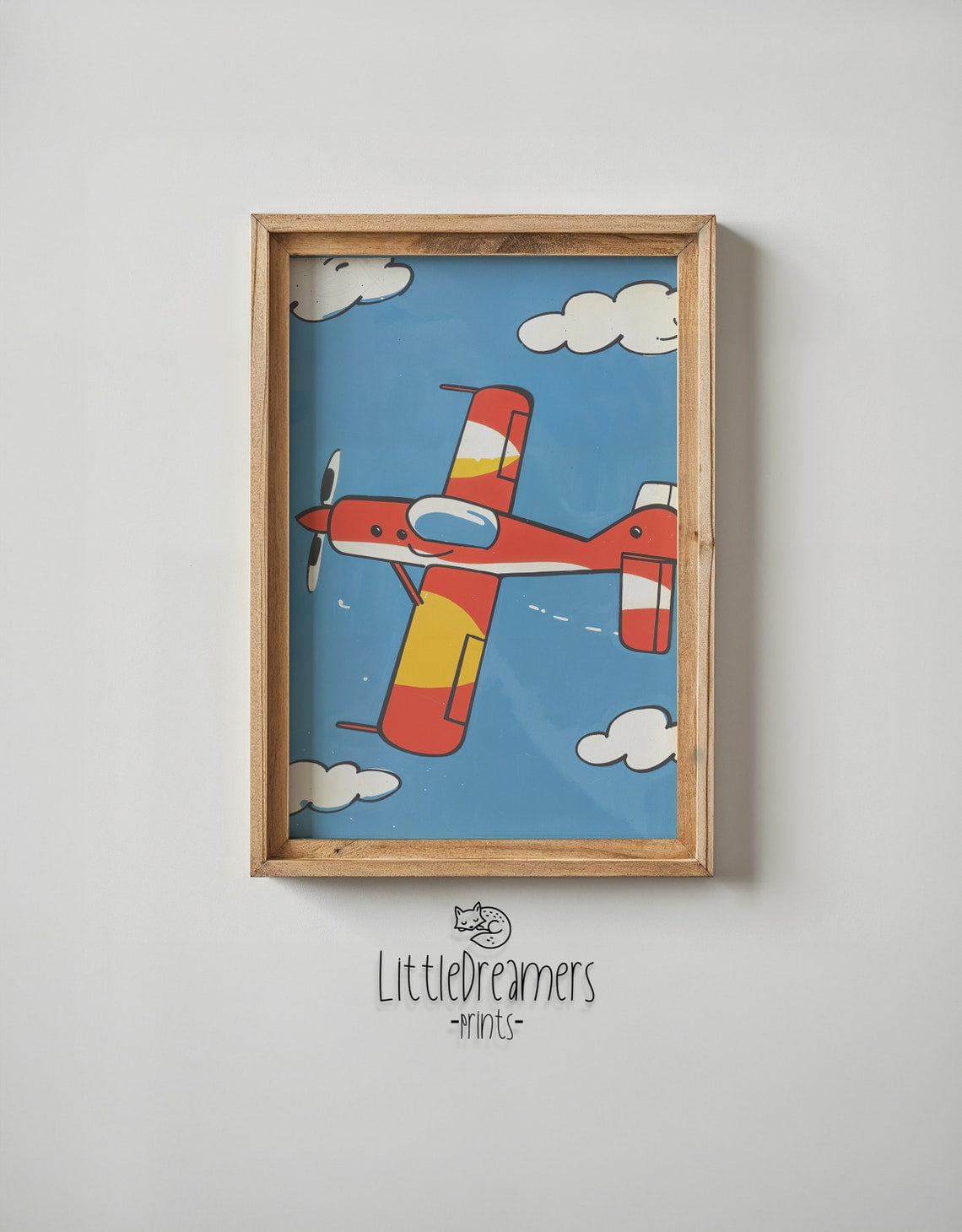DOPAPRINT Airplane Nursery Wall Art, Kids Room Aviation Poster, Red ...