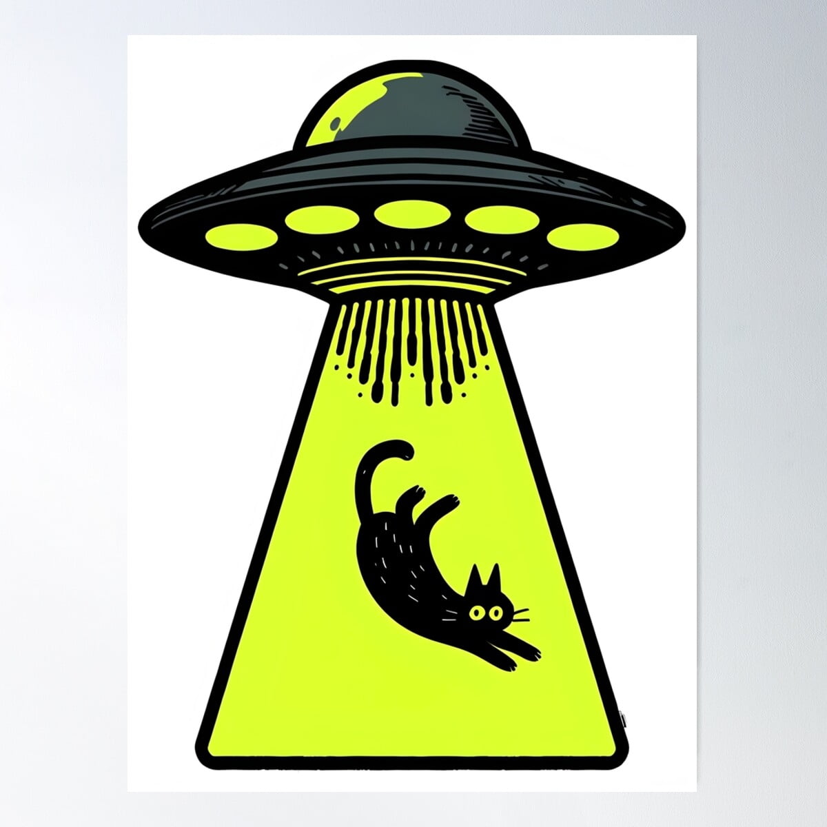 DOPAPRINT Alien Abduction Cat Poster Wall Art, Modern Wall Decor NO ...