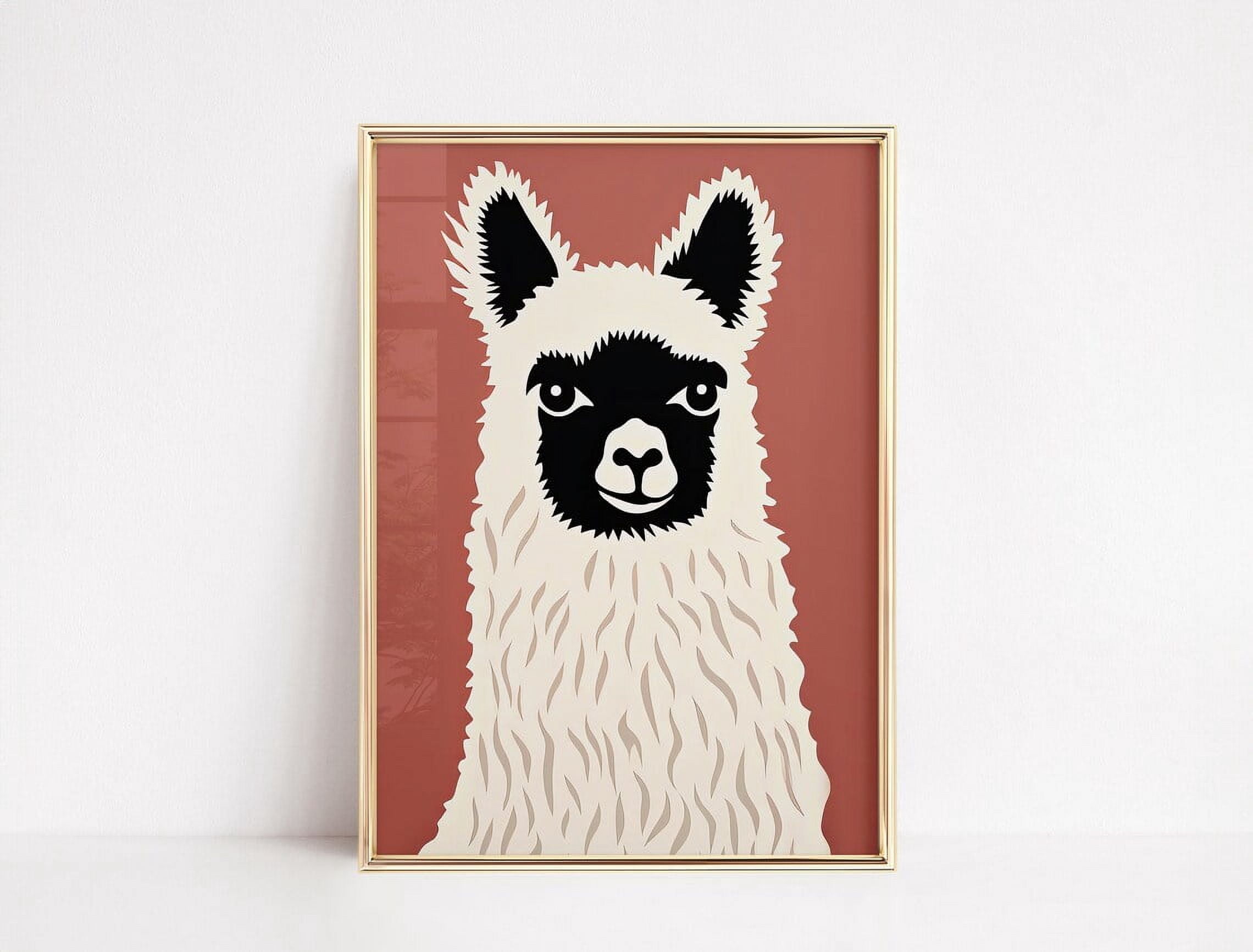 DOPAPRINT Alpaca, Retro Home Wall Art, Kids Toddler Room, Funny Animals ...
