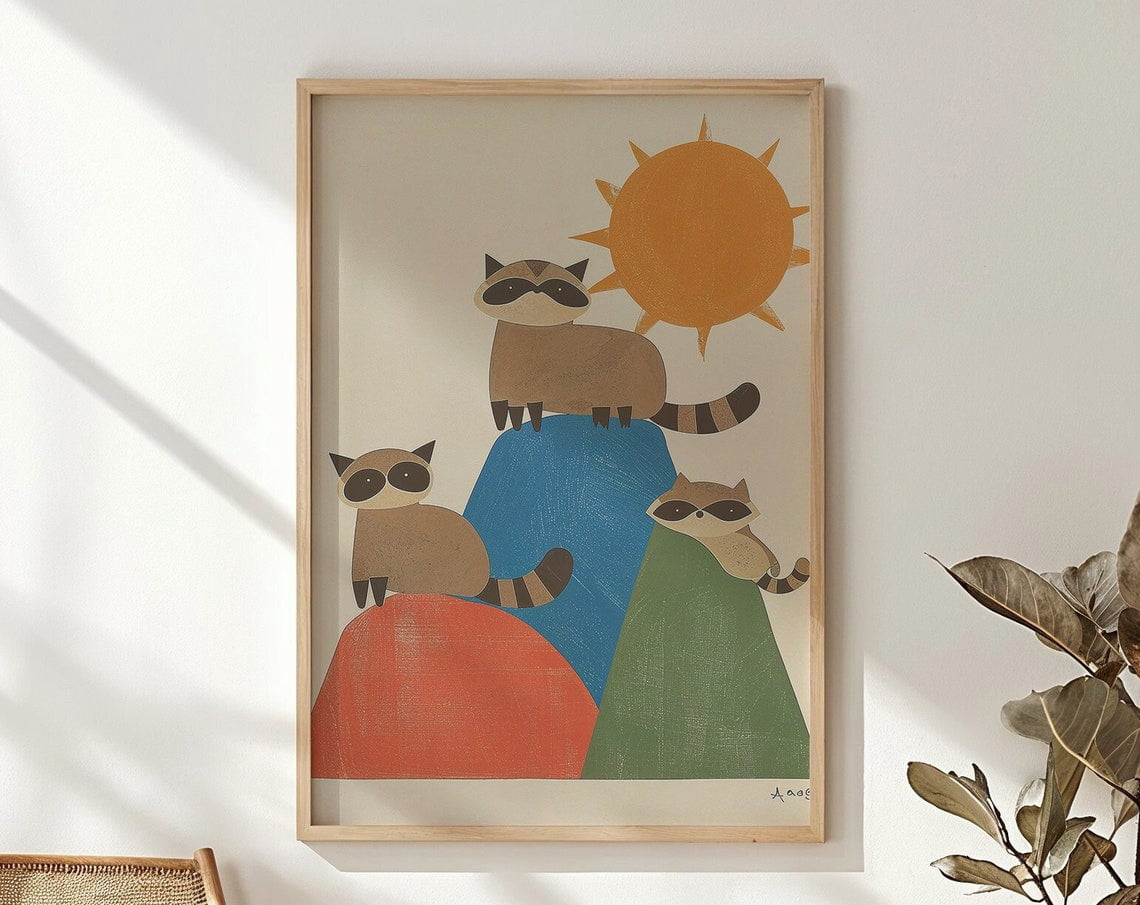 DOPAPRINT Animal Family Nursery Wall Art ~ Kids Posters Decor ~ Playful ...