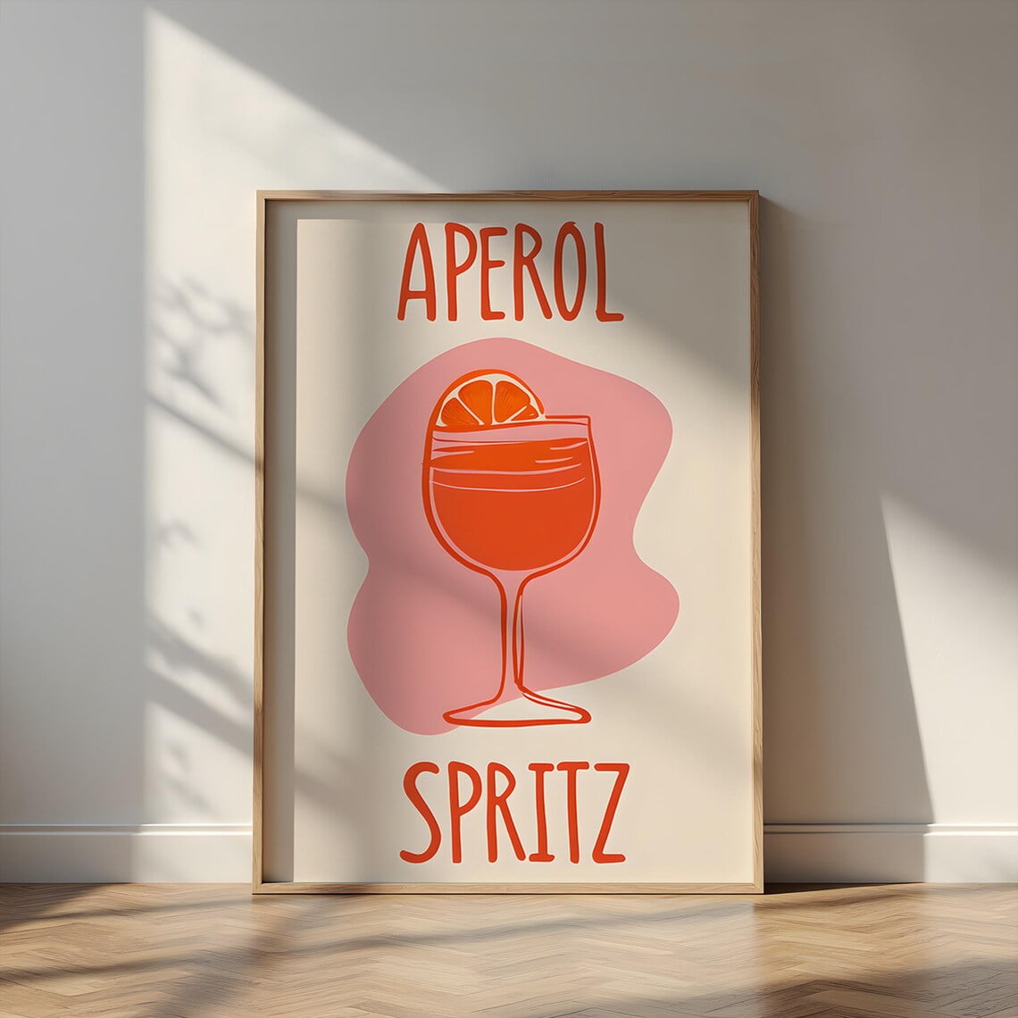 DOPAPRINT Aperol Spritz Cocktail Art Print, Minimalist Large Wall Art ...