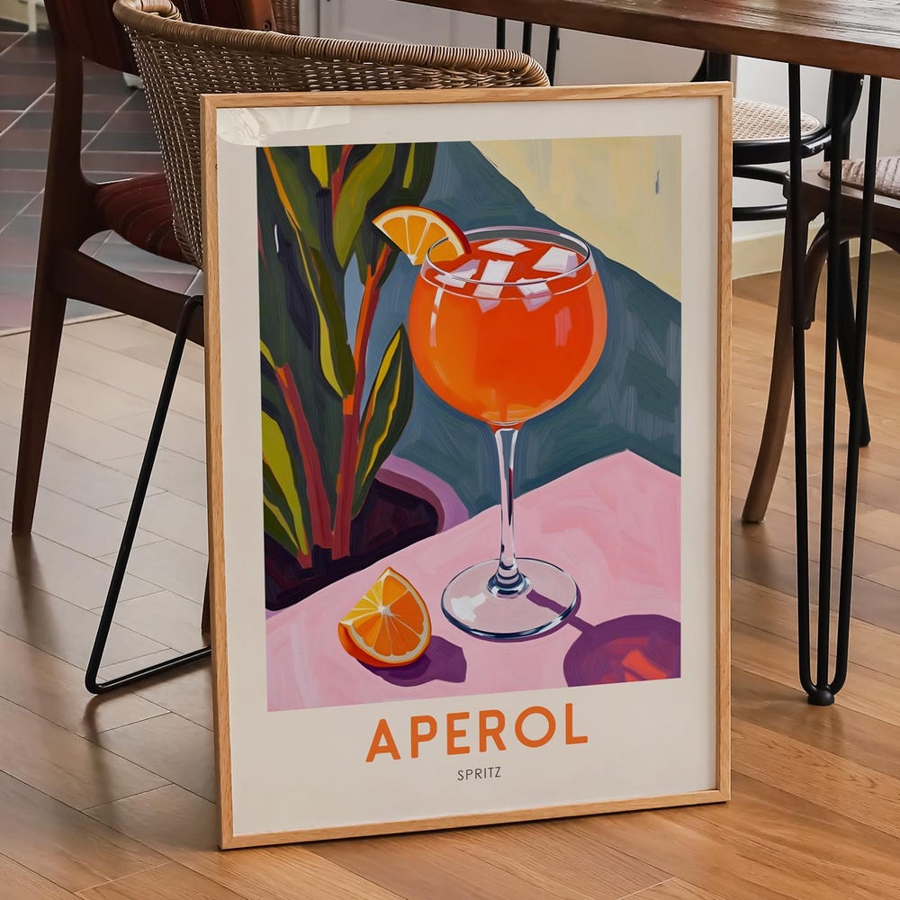 DOPAPRINT Aperol Spritz print, orange Art Print, Retro aperol Poster ...