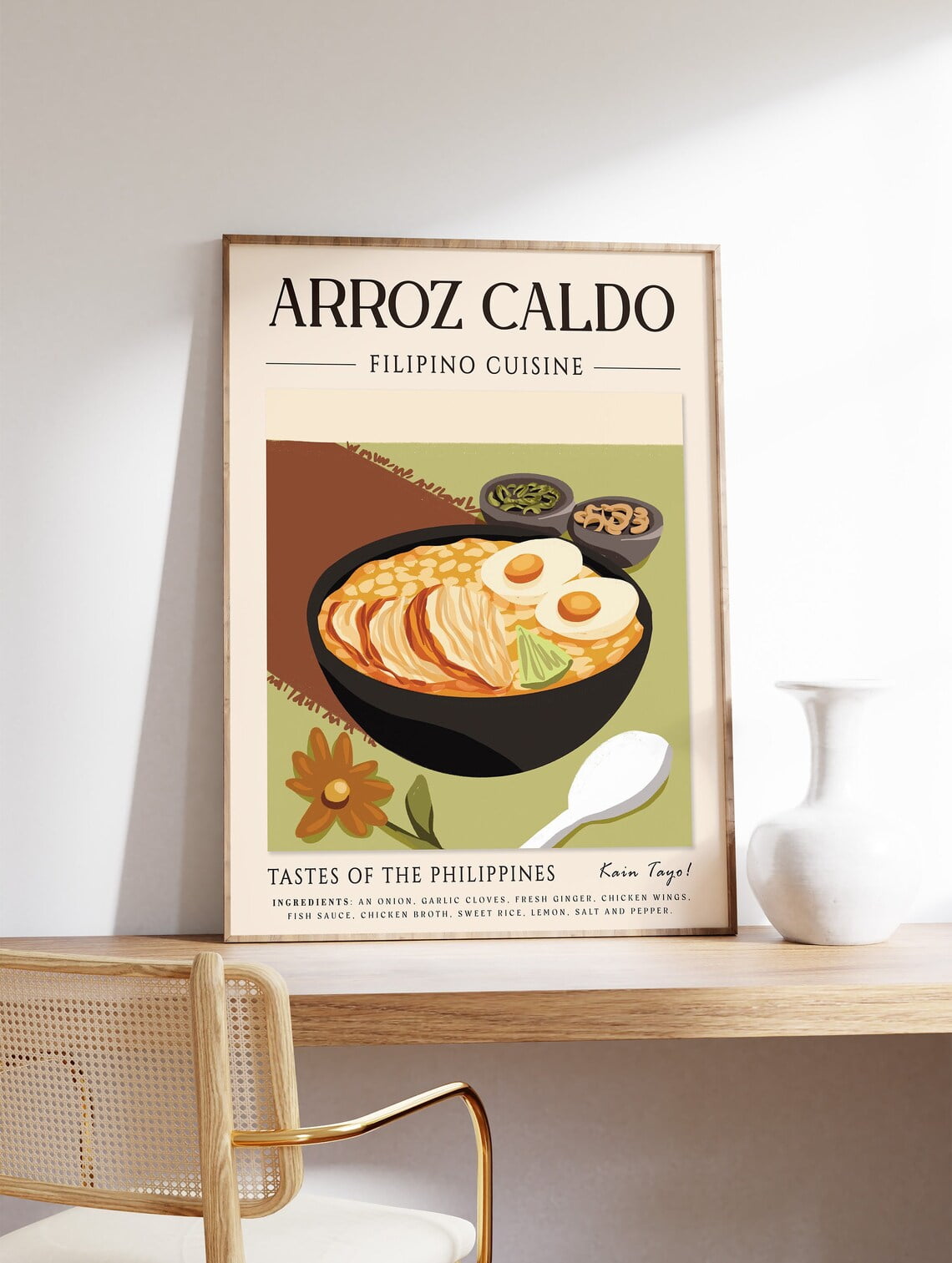 DOPAPRINT Arroz Caldo Filipino Food Poster, Filipino Food Print ...