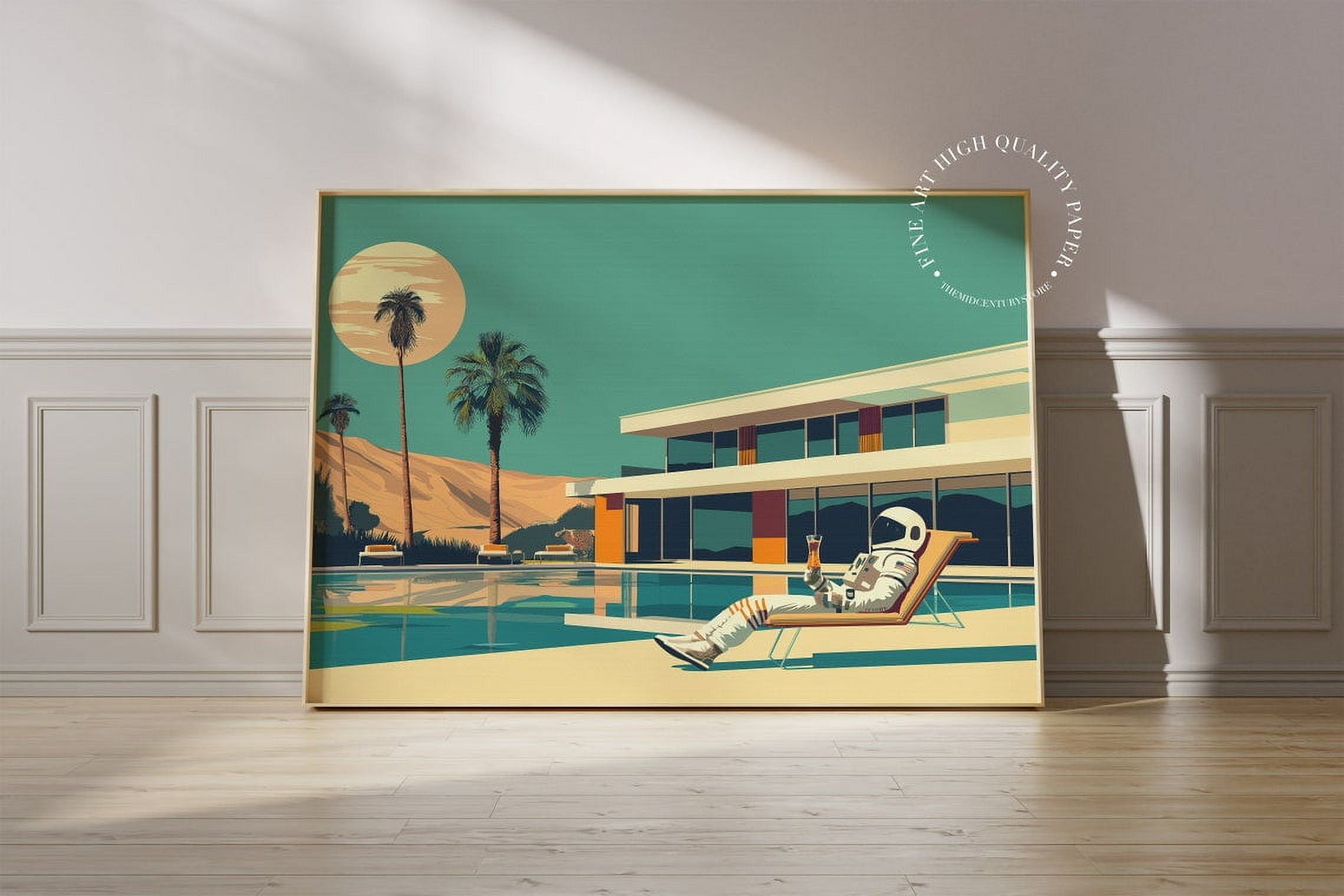 DOPAPRINT Astronaut Pool Cocktail Print, Mid-Century Modern Art, Mcm ...