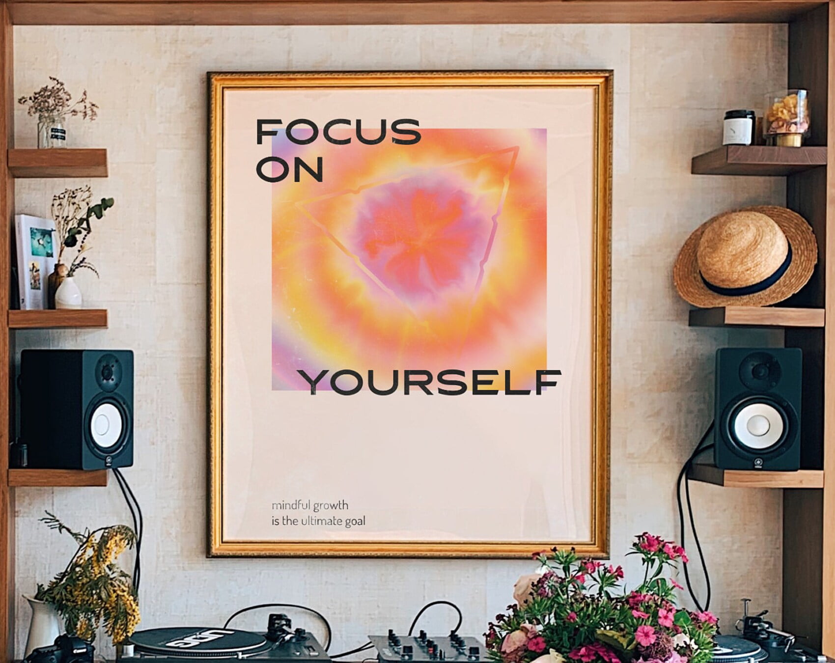 DOPAPRINT Aura Poster, Gradient Art, Mindful Quote, Vintage Psychedelic ...