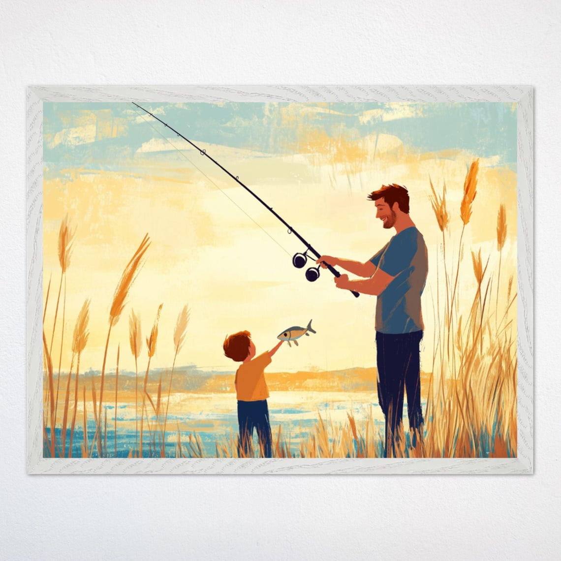 DOPAPRINT Autumn Fishing Nursery Wall Art, Father Son Art, Rustic Fall Fishing Poster, Gender ...