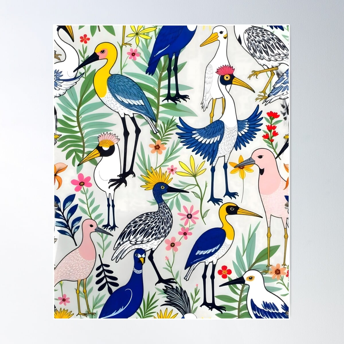DOPAPRINT The Aviary Almanac, Botanical Jungle Illustration, Tropical Wildlife Animal Garden ...