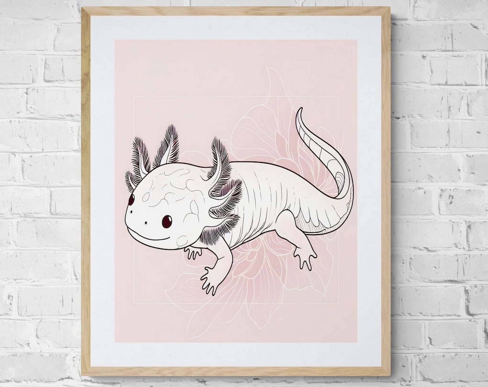 DOPAPRINT Axolotl Line Art, Axolotl Print, Nursery Decor, Digital Art ...