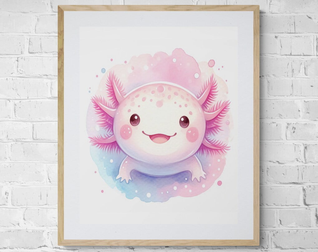 DOPAPRINT Axolotl Wall Art, Nursery Decor, Digital Art, Wall Art ...