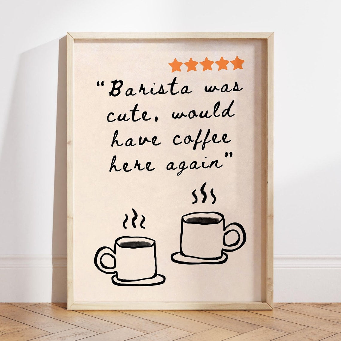 DOPAPRINT Barista Was Cute Poster, Coffee Bar Cart Poster, Coffee Lover ...