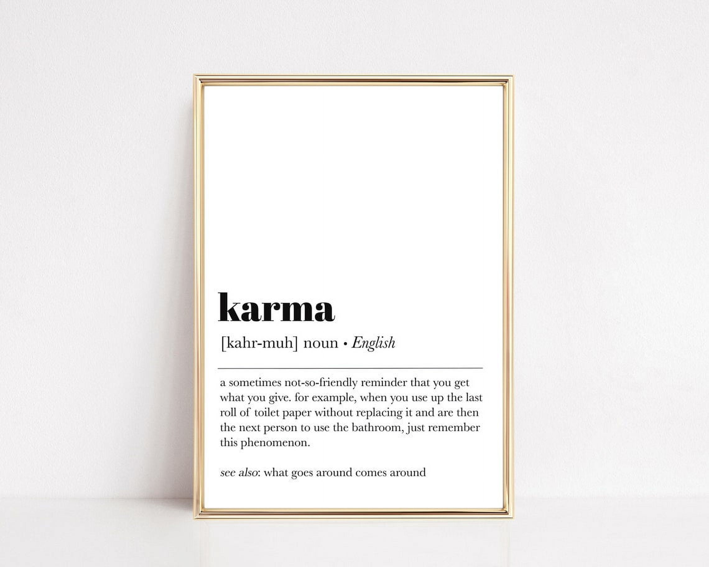 DOPAPRINT Bathroom Wall Decor Funny Bathroom Art Karma Definition Print Bathroom Print Guest ...