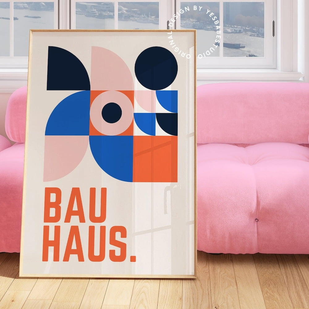 DOPAPRINT Bauhaus Wall Art, Bahaus Poster Colorful, Danish Pastel ...