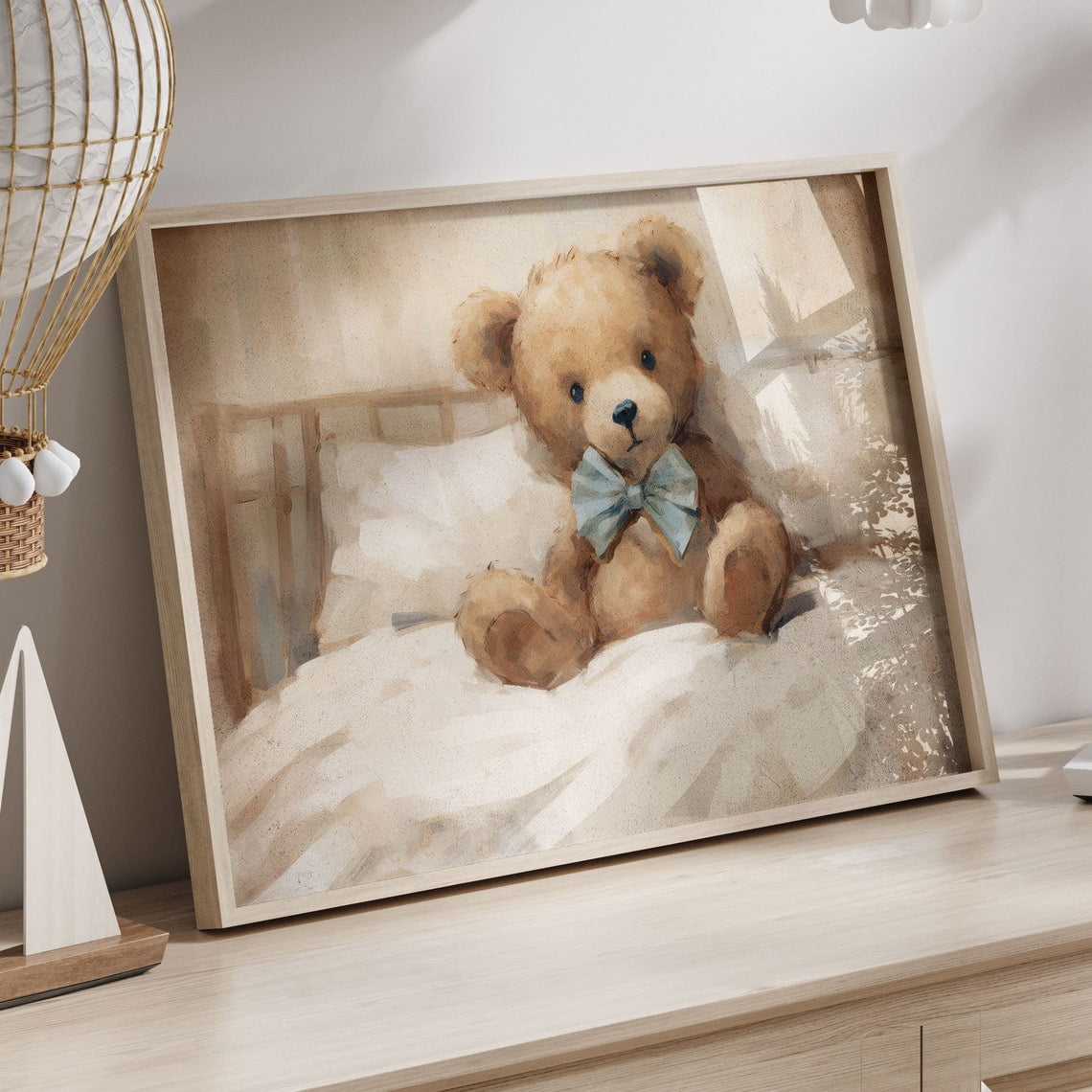 DOPAPRINT Bear Nursery Decor, Vintage Teddy Bear Print, Teddybear ...