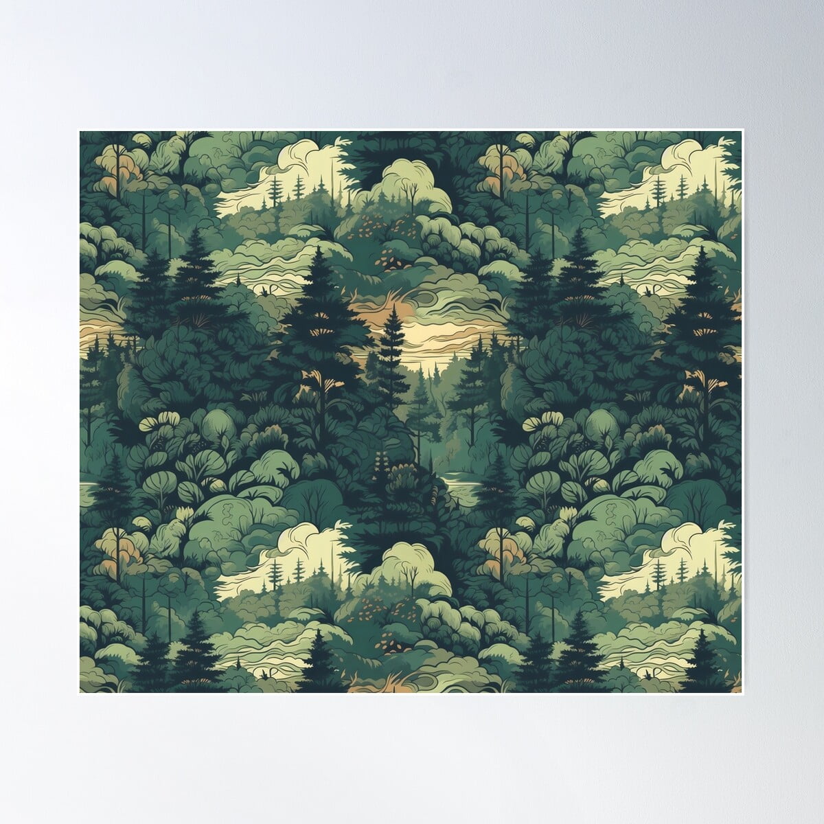 DOPAPRINT Beautiful Magical Forest Poster Wall Art, Modern Wall Decor ...