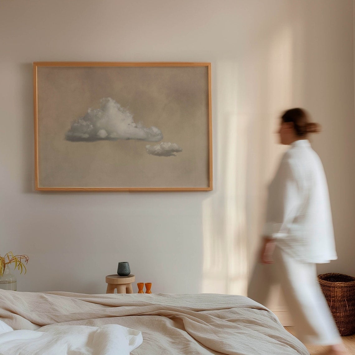 DOPAPRINT Beige Clouds Wall Art Print, Abstract Art, Minimalist Neutral ...