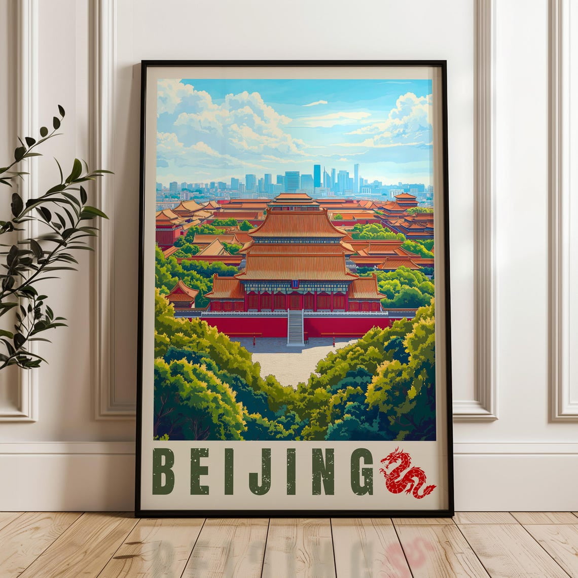 DOPAPRINT Beijing Travel Poster - China Wall Art Print, Imperial Palace ...
