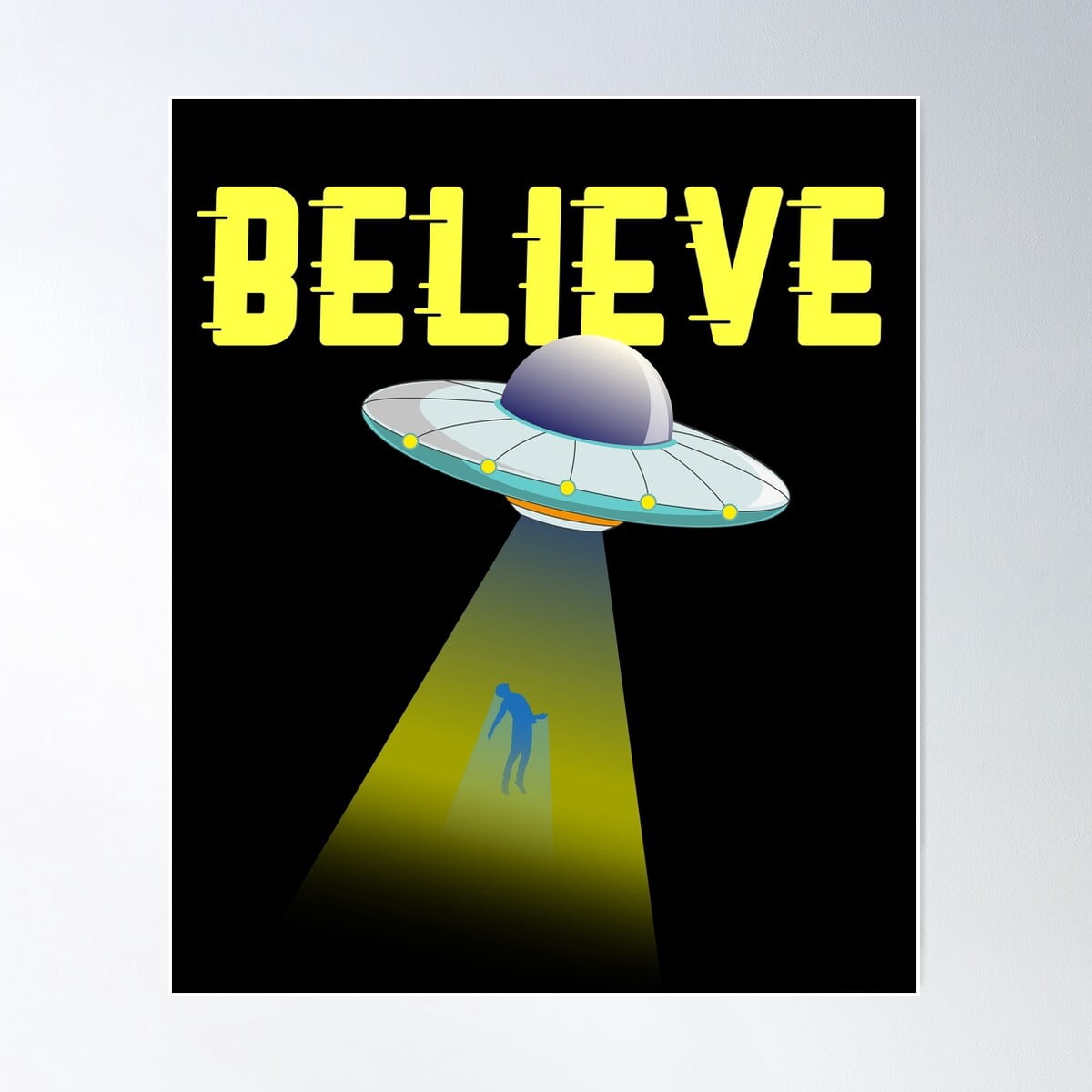 DOPAPRINT Believe Alien Abduction Ufo Alien Believer Flying Saucer Gear ...