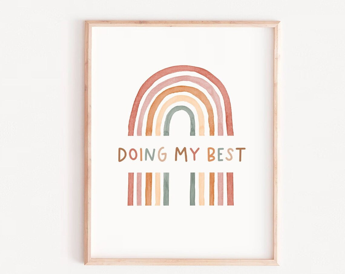 DOPAPRINT Doing My Best, Positive Affirmations For Kids, Rainbow ...
