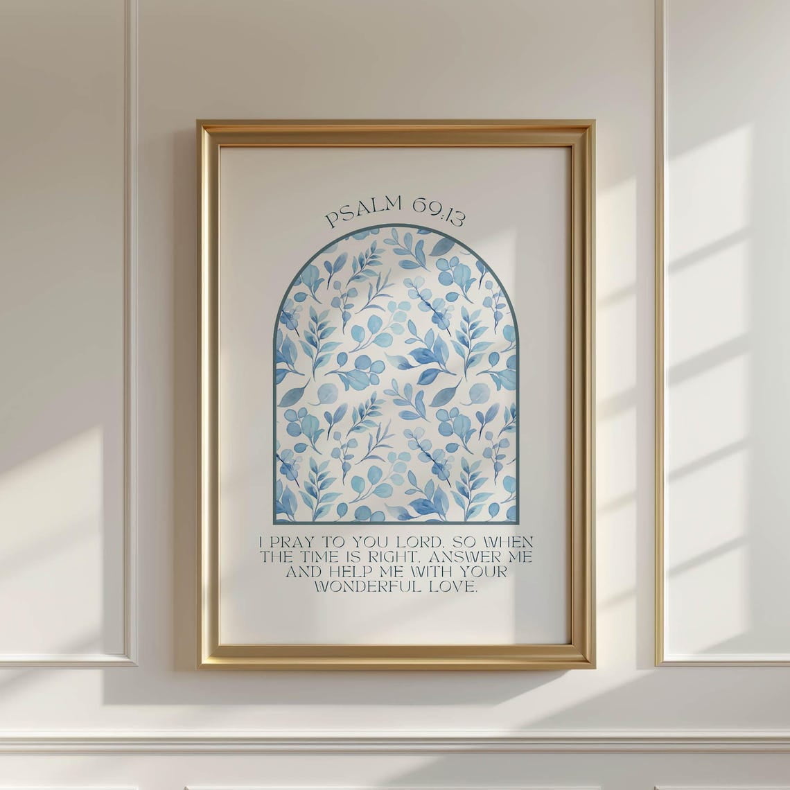 DOPAPRINT Bible Verse Wall Art Christian Scripture Print Blue Nursery ...
