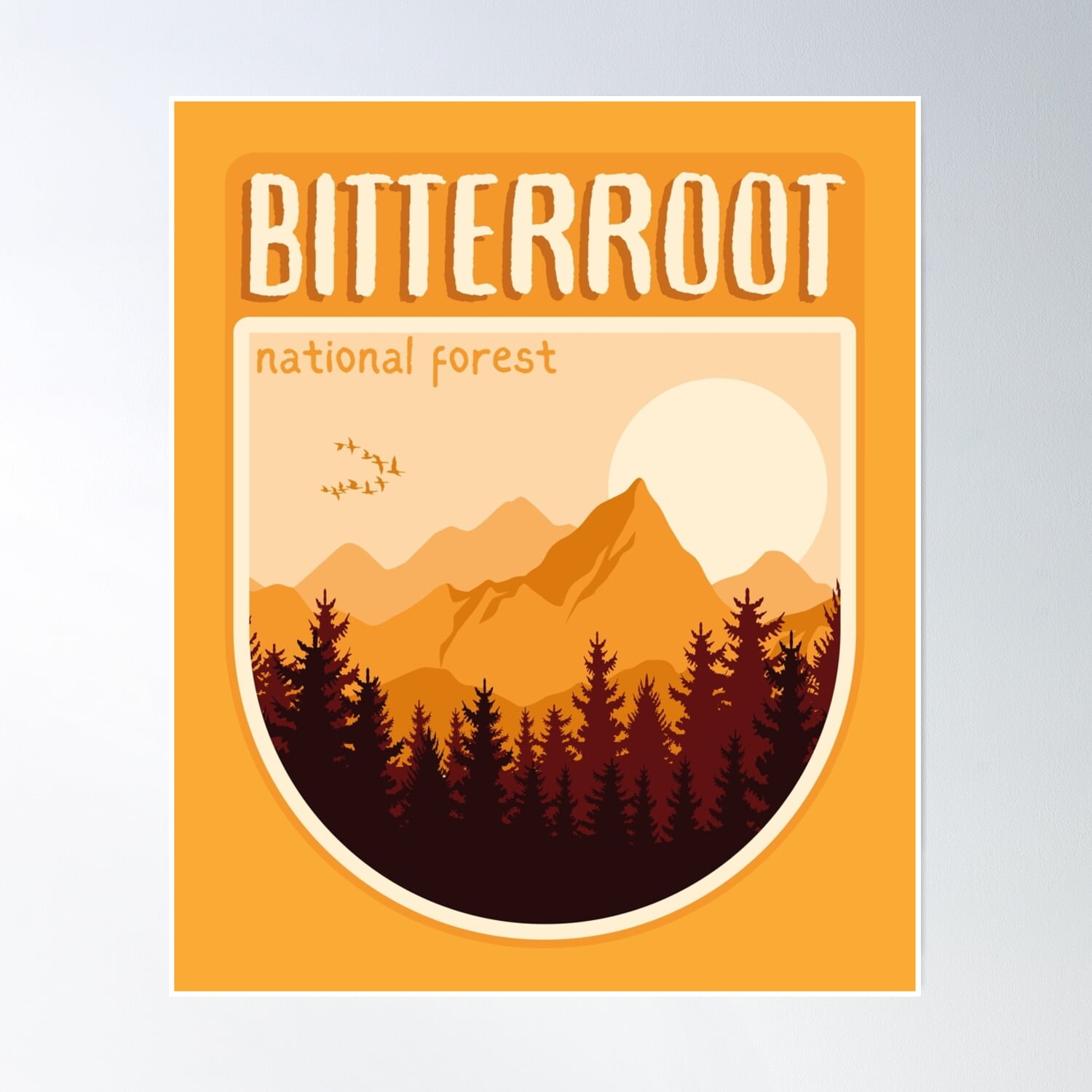 DOPAPRINT Bitterroot National Forest Poster Wall Art, Modern Wall Decor NO FRAMED POSTER, Wall ...