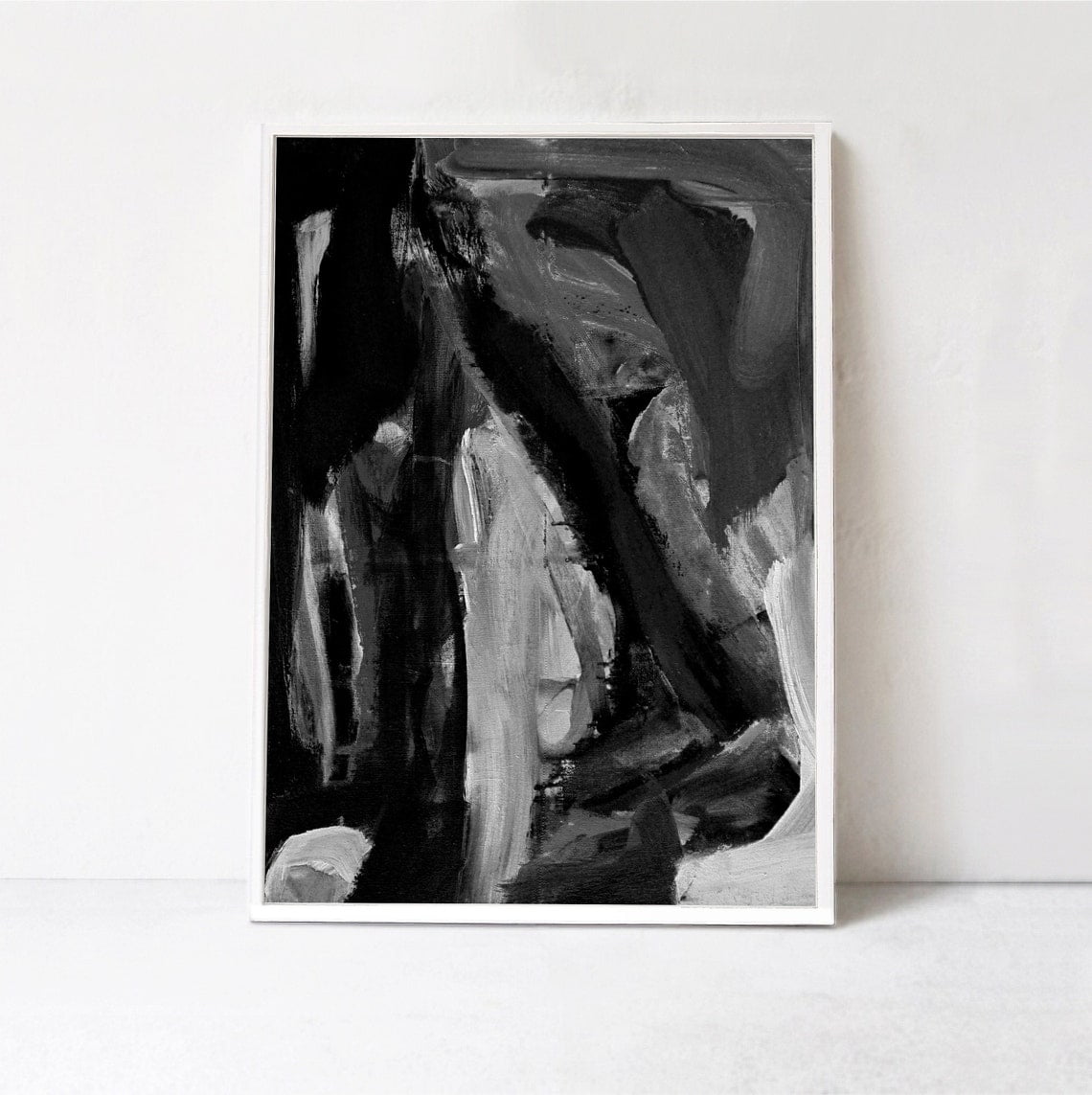 DOPAPRINT Black Abstract Able Art Print, Abstract Painting Art ...