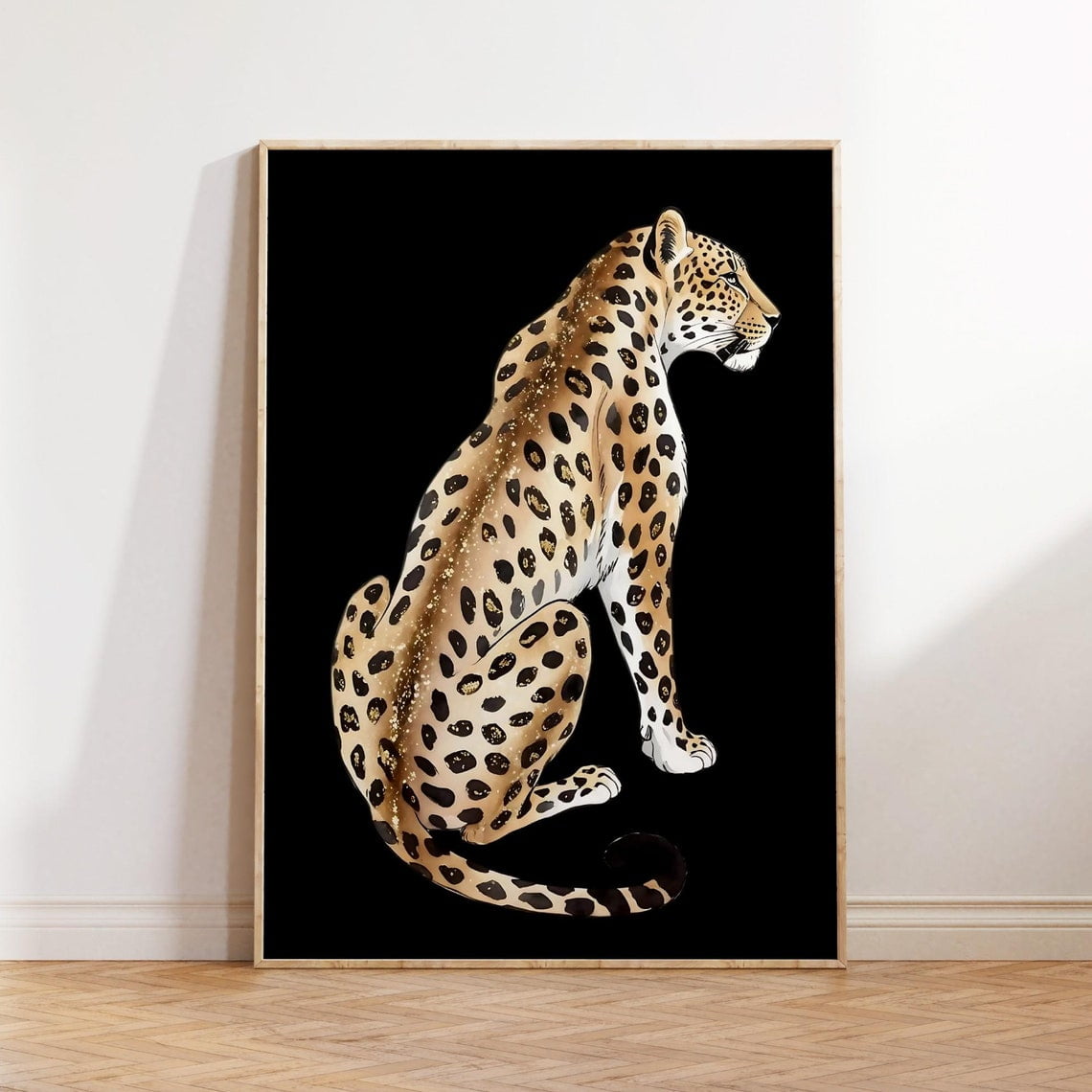 DOPAPRINT Black Leo.pard Wall Art Trendy Cheetah Print Black Dorm Room ...