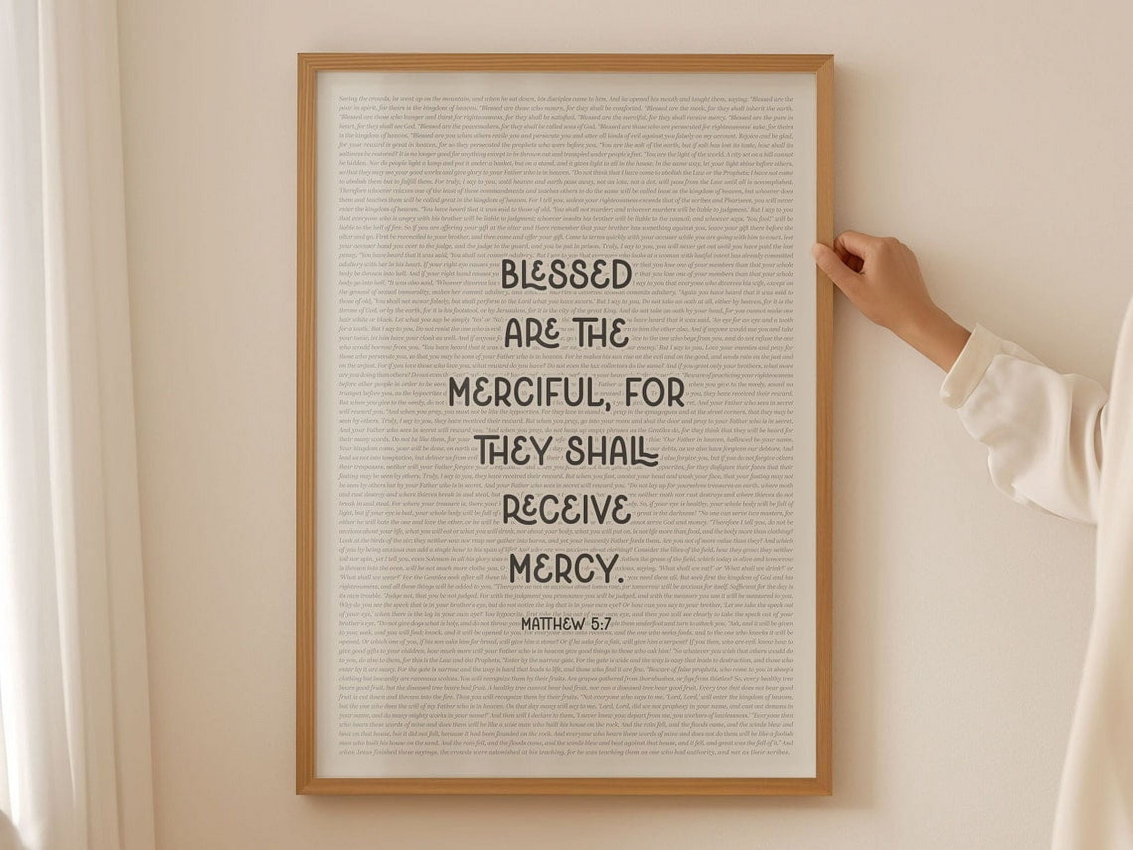 DOPAPRINT Blessed Are The Merciful Print, Matthew 5 7, Sermon On The ...