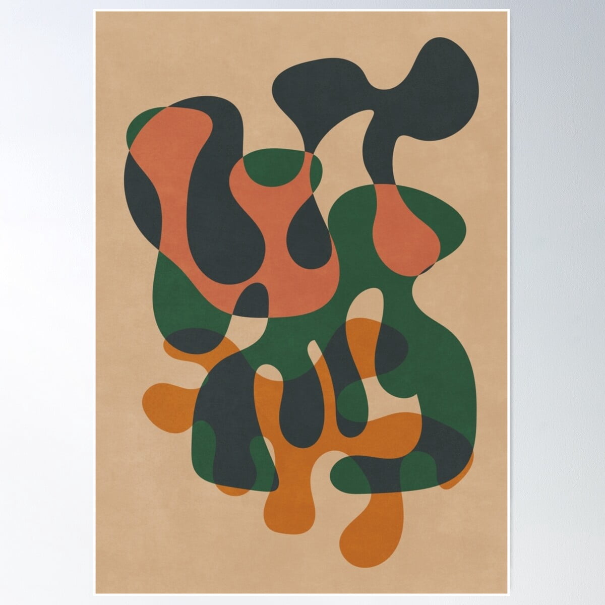 DOPAPRINT Blob, Abstract Shapes, Earth Tones Poster Wall Art, Modern ...