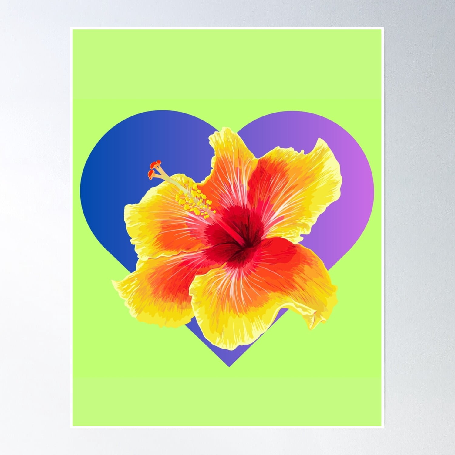 DOPAPRINT Bloom Theory Hibiscus Aloha Poster Wall Art NO FRAMED POSTER ...