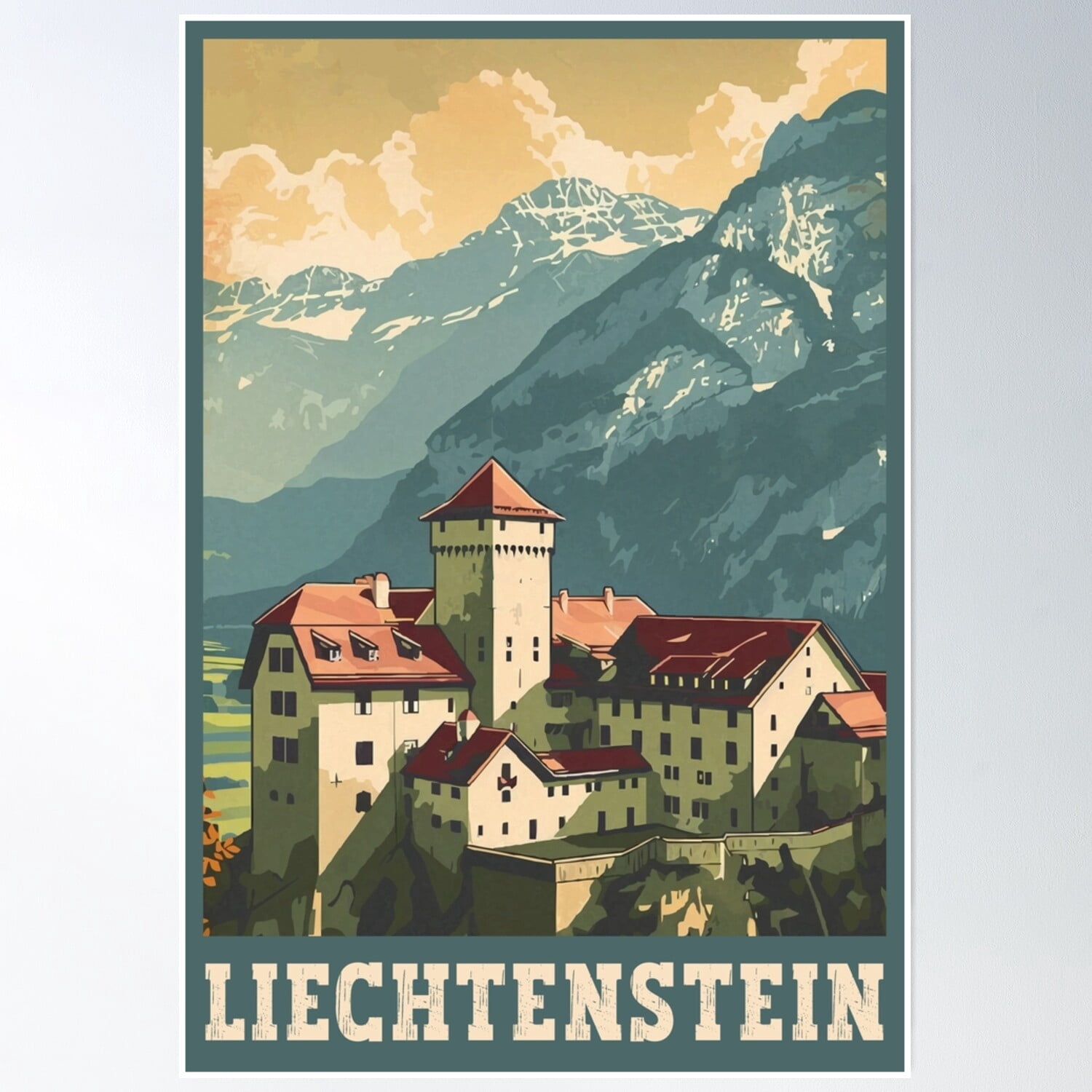 DOPAPRINT Bloom Theory Liechtenstein Vaduz Castle Travel Art Poster ...