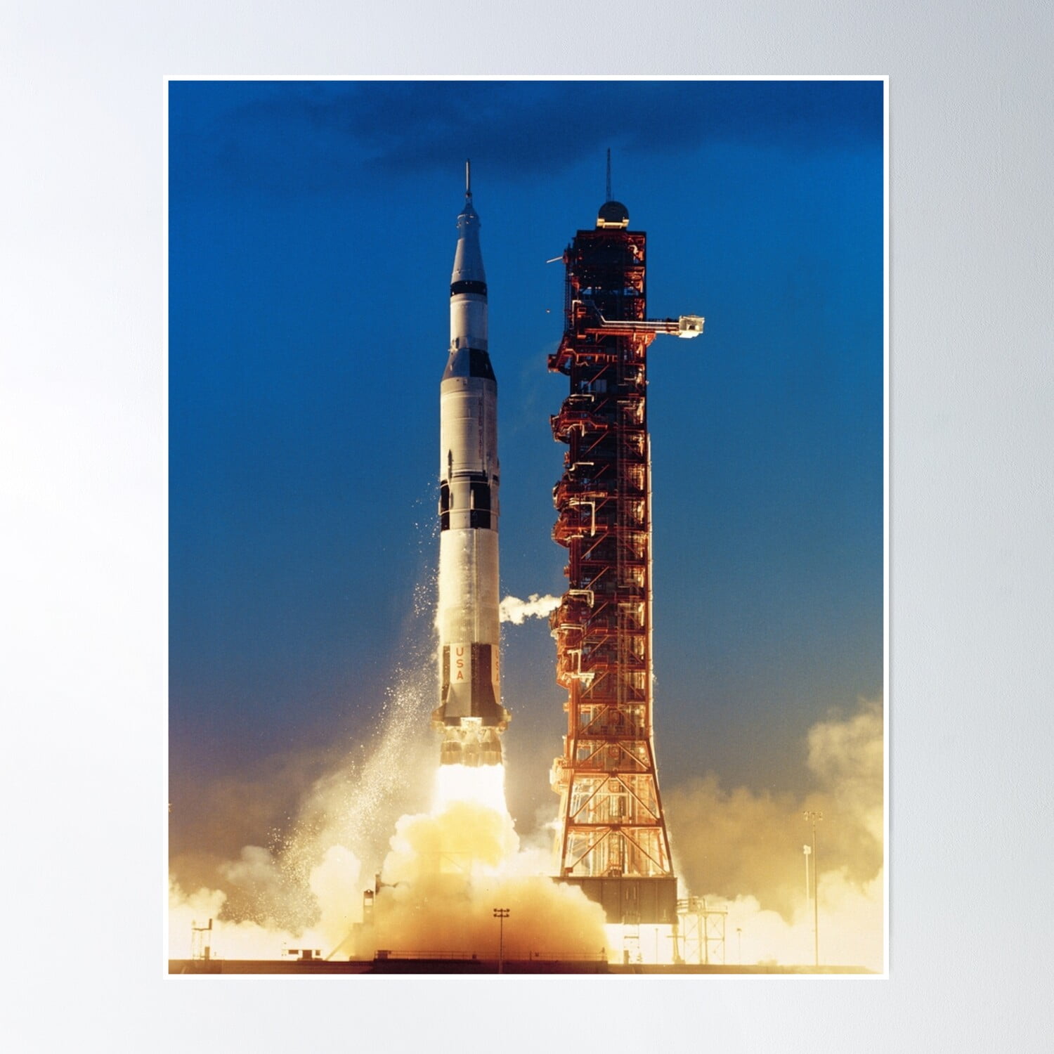 DOPAPRINT Bloom Theory Saturn V Liftoff Poster Wall Art, Modern Wall ...