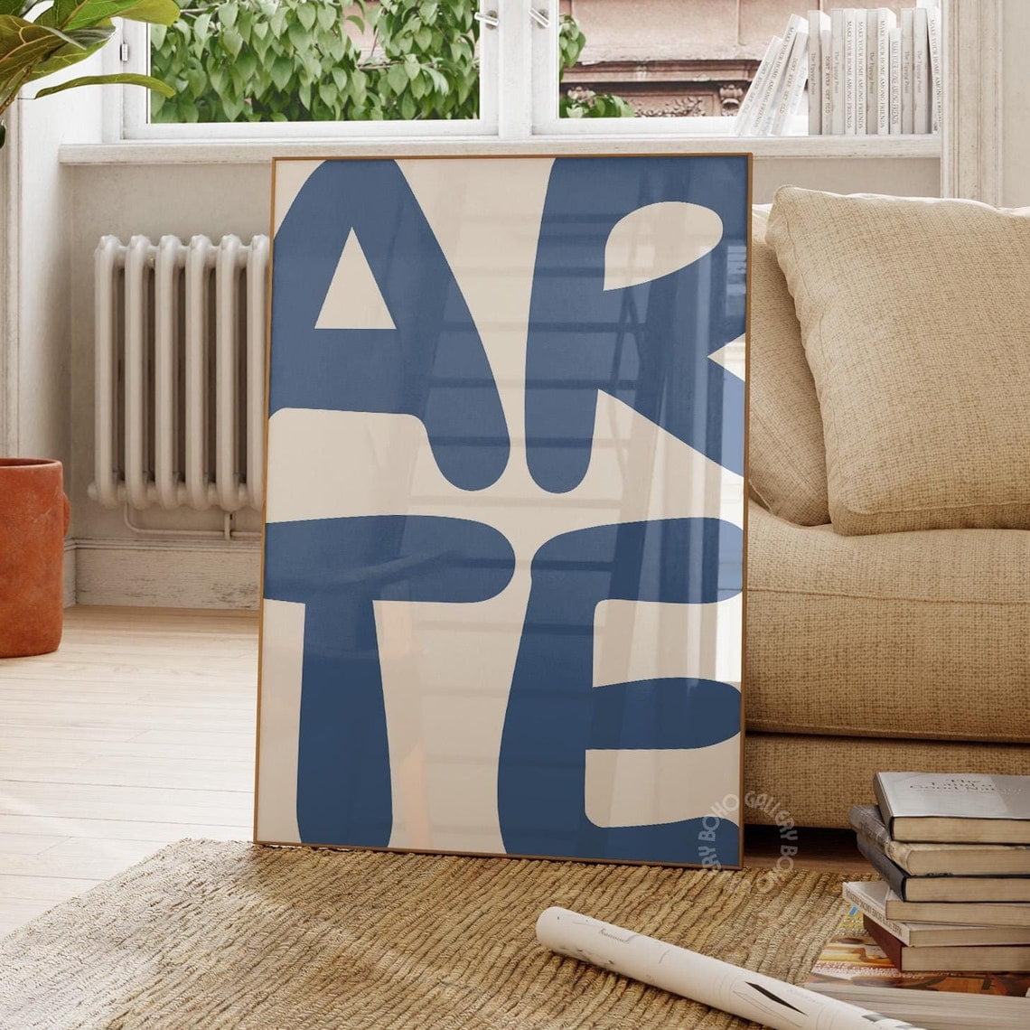 DOPAPRINT Blue Art Typography Poster, Exhibition Wall Art, Wall Art ...