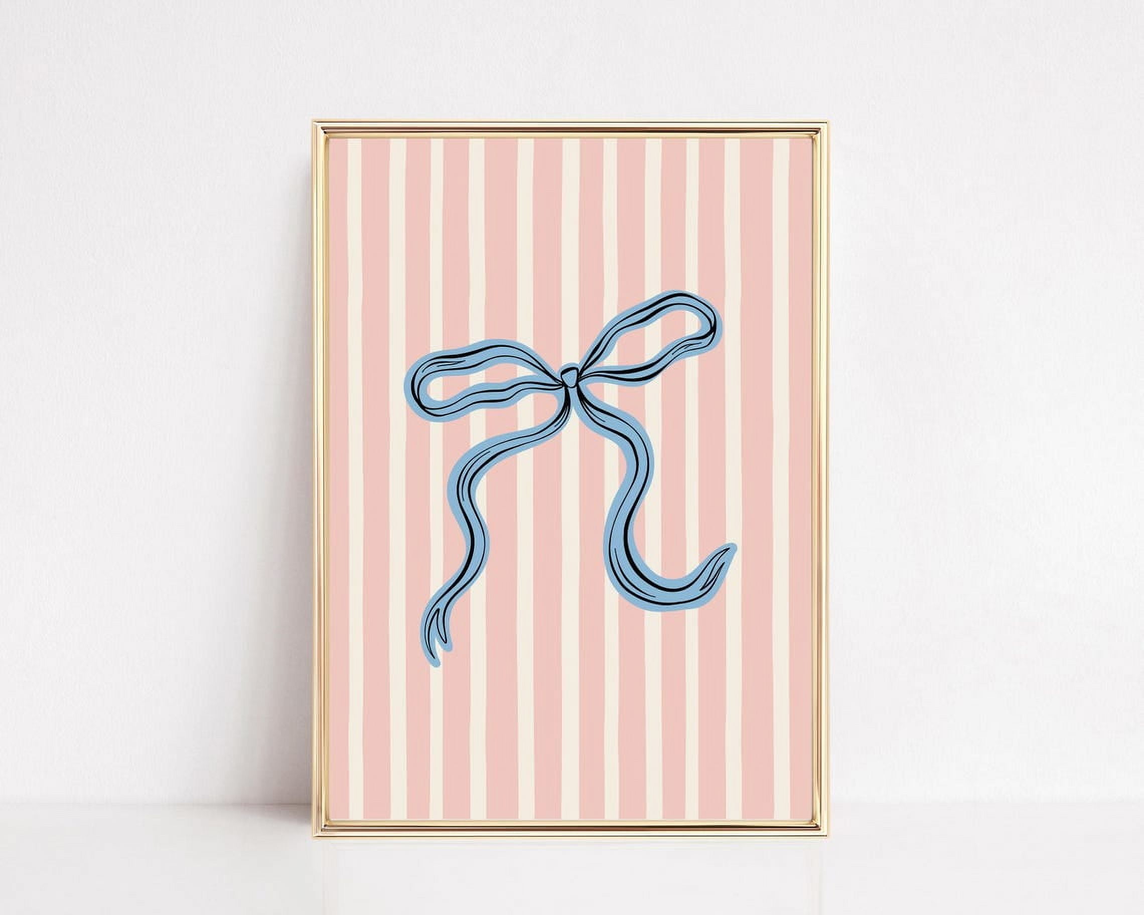 DOPAPRINT Blue Bow Wall Art Trendy Coquette Print Girly Wall Art Preppy ...