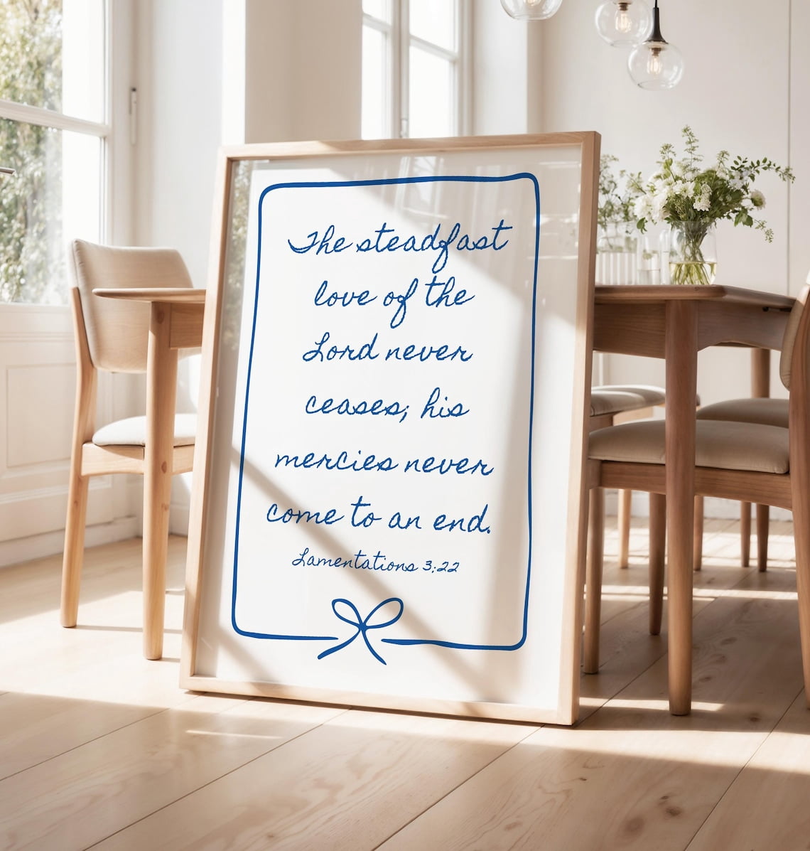 DOPAPRINT Blue Christian Wall Art Bible Verse Nursery Baby Room Decor ...