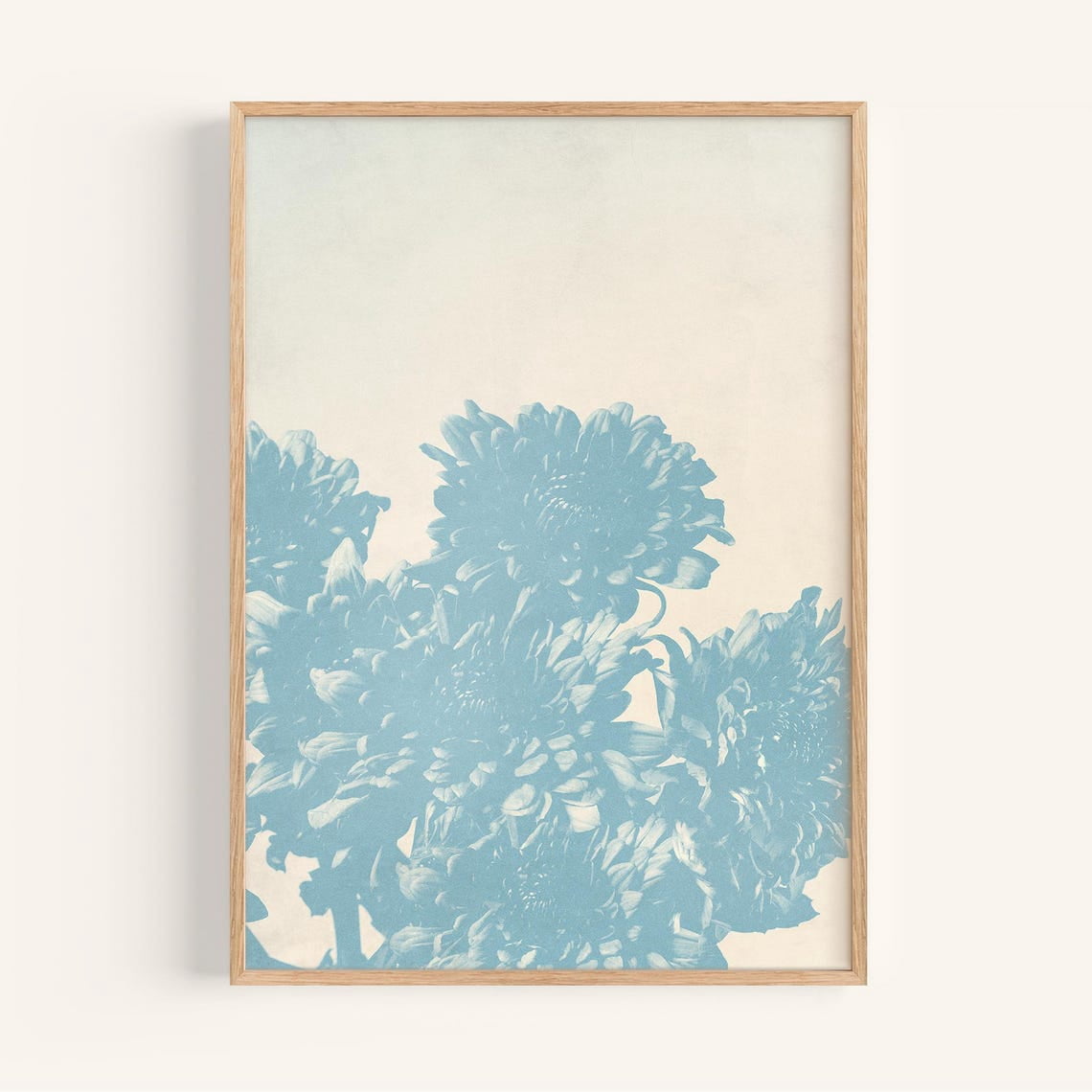 DOPAPRINT Blue Floral Wall Art, Abstract Flowers Wall Art, Blue Wall ...