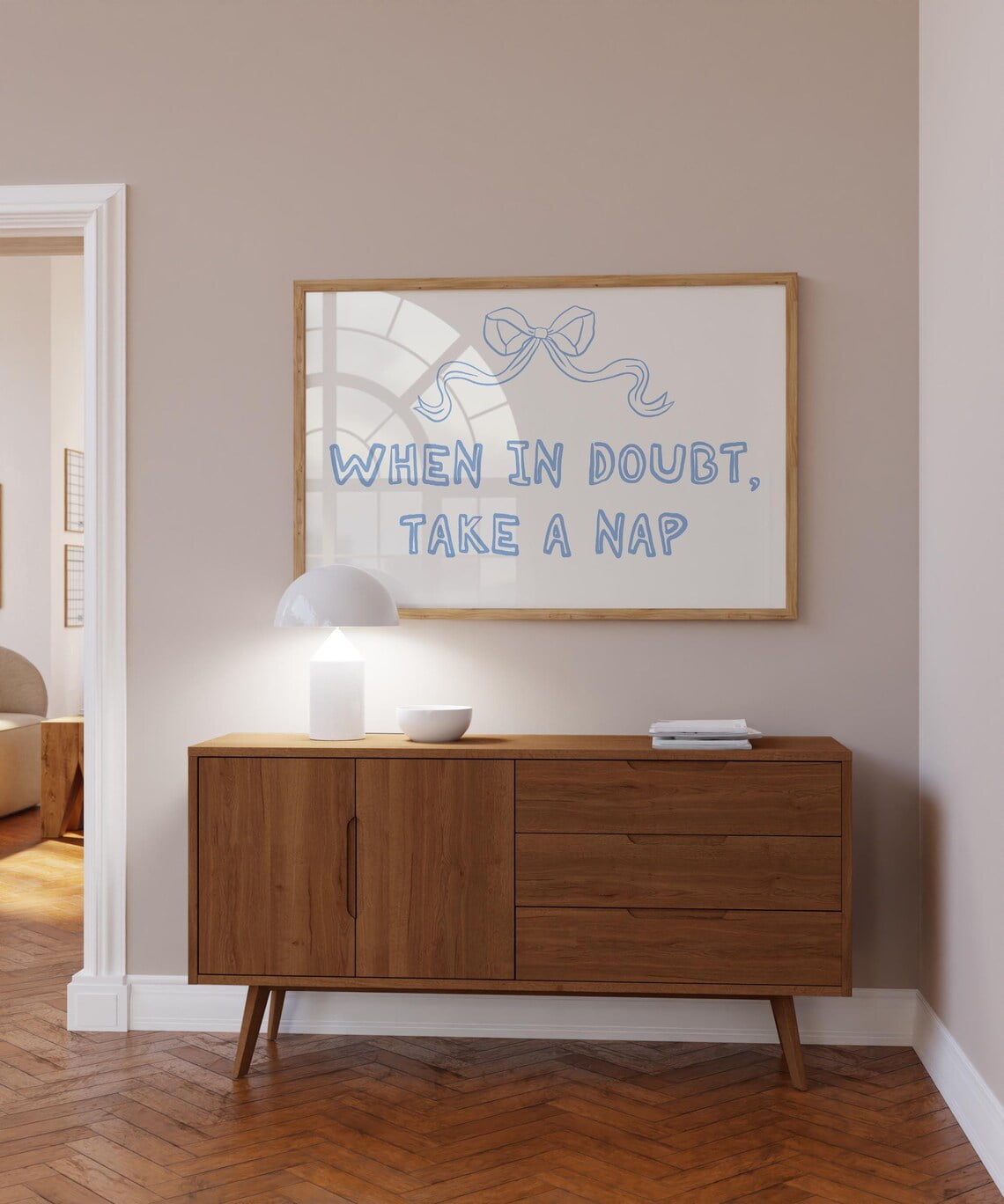 DOPAPRINT Blue Take A Nap Print Retro Coquette Wall Art Poster For ...