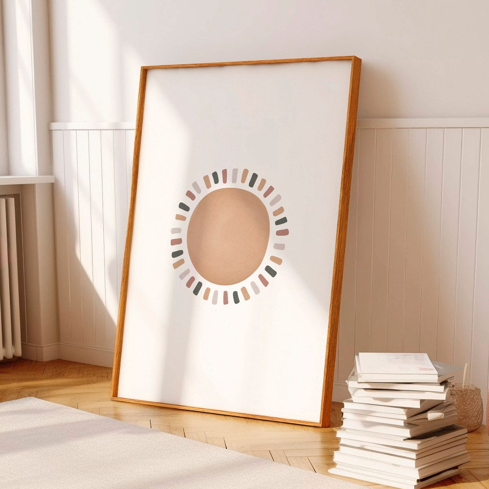DOPAPRINT Boho Sun Poster, Boho Sunshine Nursery Print, Girls Room ...