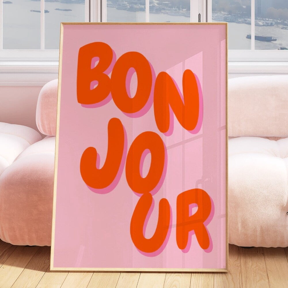 DOPAPRINT Bonjour Print, French Phrase Print, Trendy Poster Print ...
