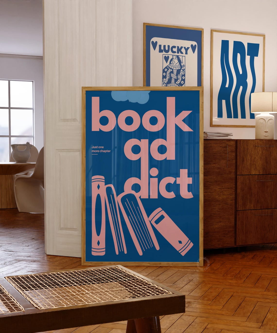 DOPAPRINT Book Wall Print, Blue Pink Preppy Print, Retro Trendy Wall ...