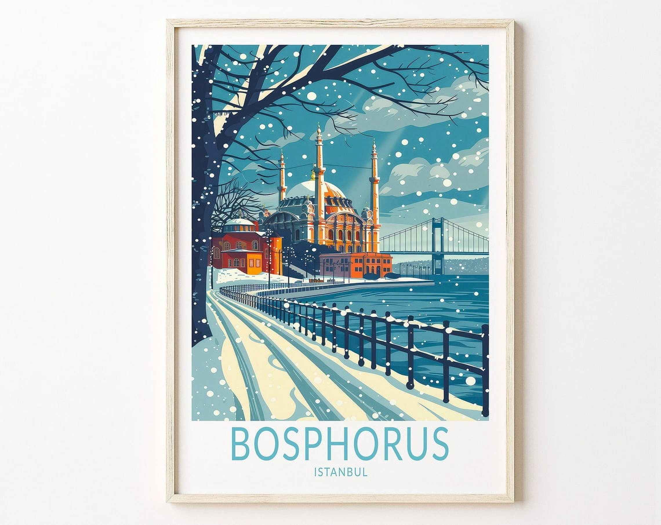 DOPAPRINT Bosphorus Istanbul Travel Poster, Istanbul Wall Art, Turkey ...