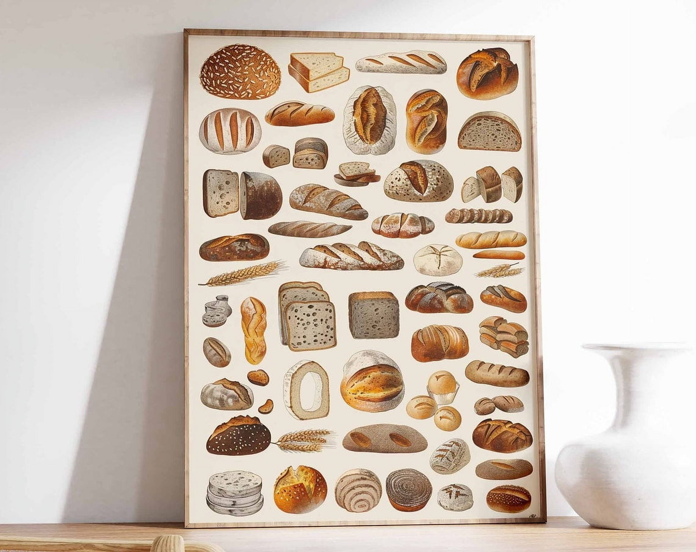 DOPAPRINT Bread Poster, Baking Print, Bakery Art Print, Kitchen Poster ...
