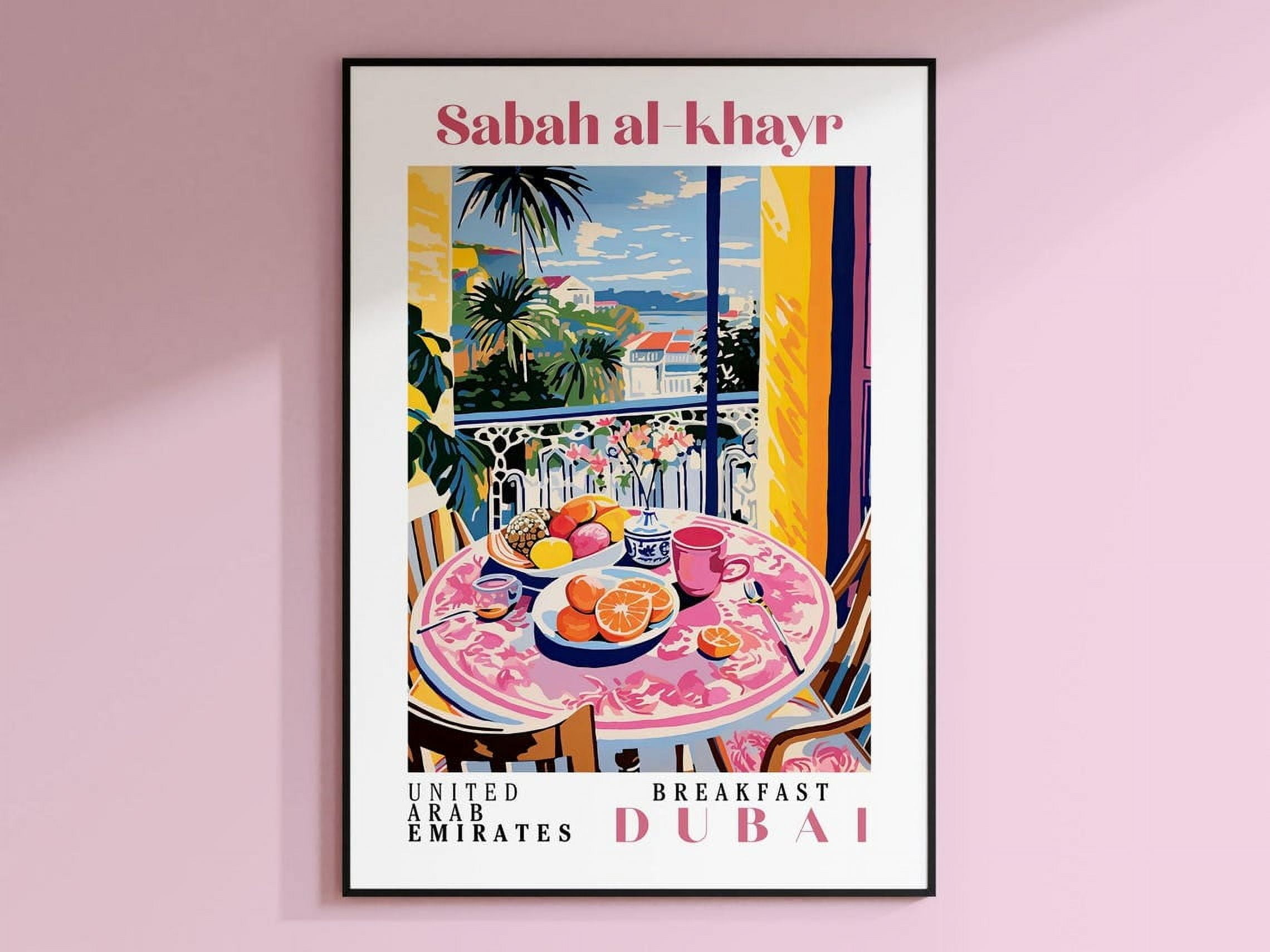 DOPAPRINT Breakfast Dubai, Brunch Art Print, Food Poster, Kitchen Wall ...