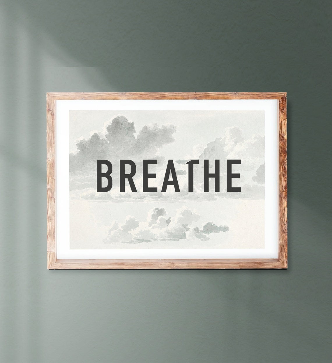 DOPAPRINT Breathe, Vintage Painting, Office Decor, Clouds Antique ...