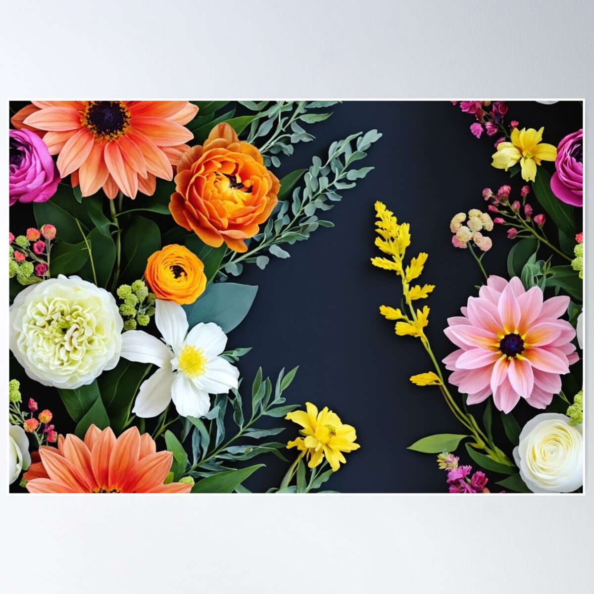 DOPAPRINT Bright And Colorful Floral Arrangement With Various Blooms ...