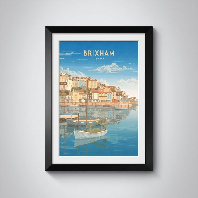 DOPAPRINT Brixham Devon Travel Poster, Brixham Travel Art, Brixham Wall ...
