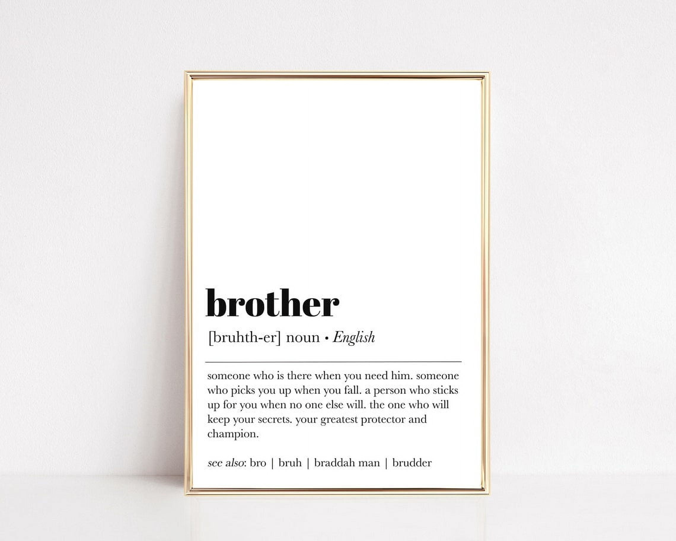 DOPAPRINT Brother Definition Print Gifts For Him Gifts For Brother ...