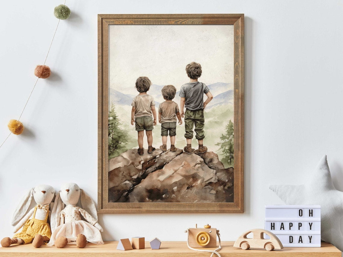 DOPAPRINT Brothers Bedroom Decor, Brothers Room Print, Three Brothers ...