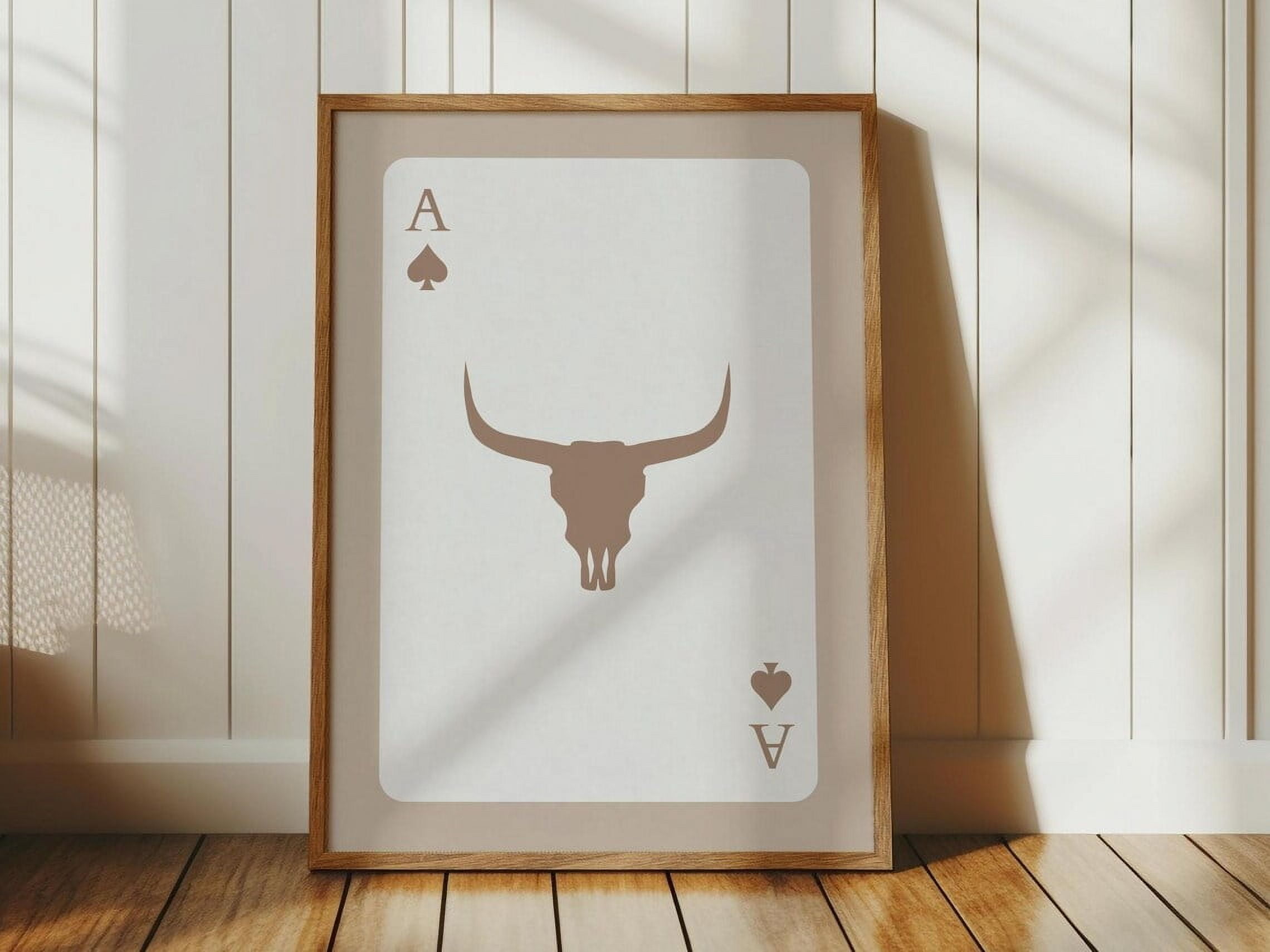 DOPAPRINT Bull Skull Wall Art, Ace Of Spades Print, Western Art Print ...