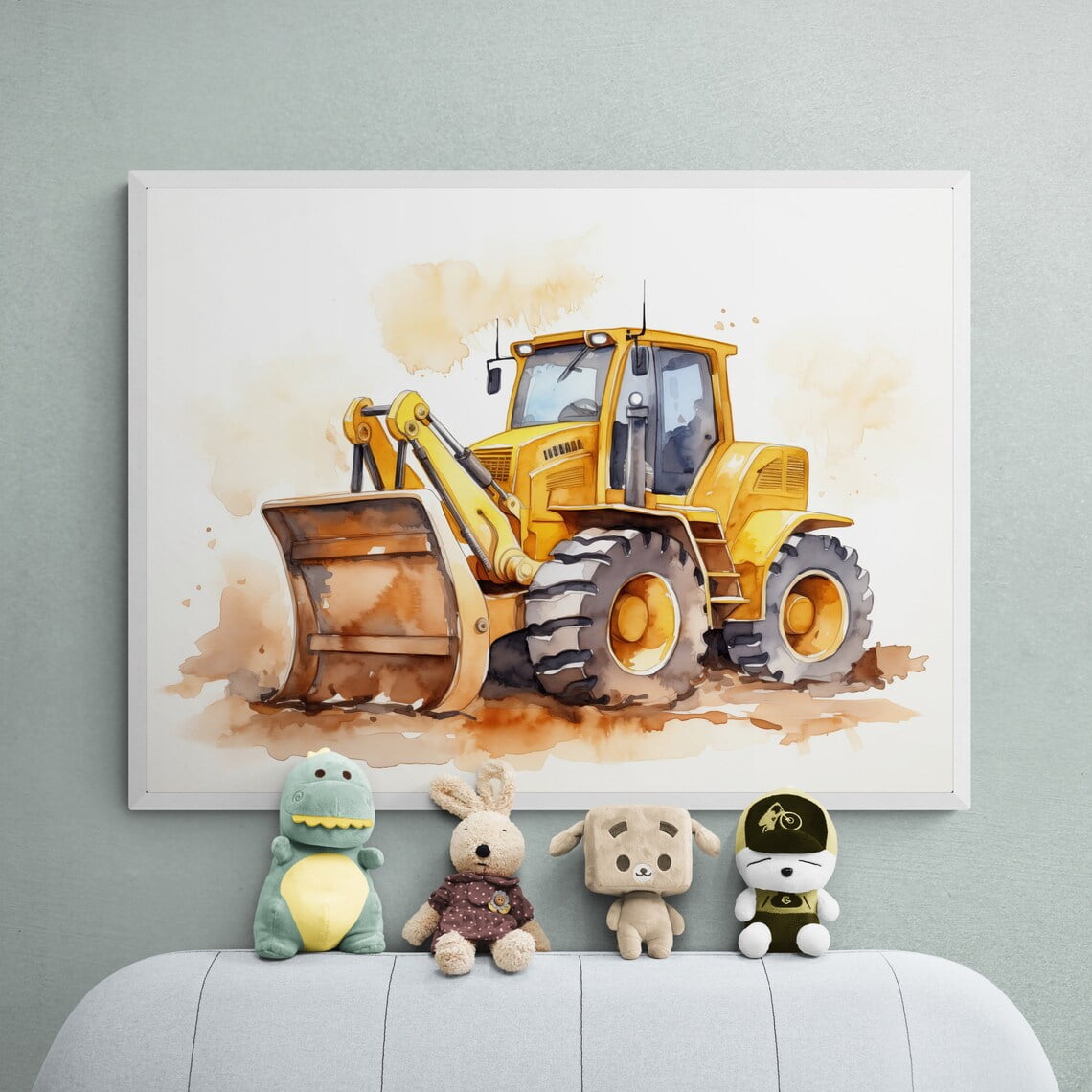 DOPAPRINT Bulldozer Print, Kids Playroom Art, Bulldozer Wall Art ...
