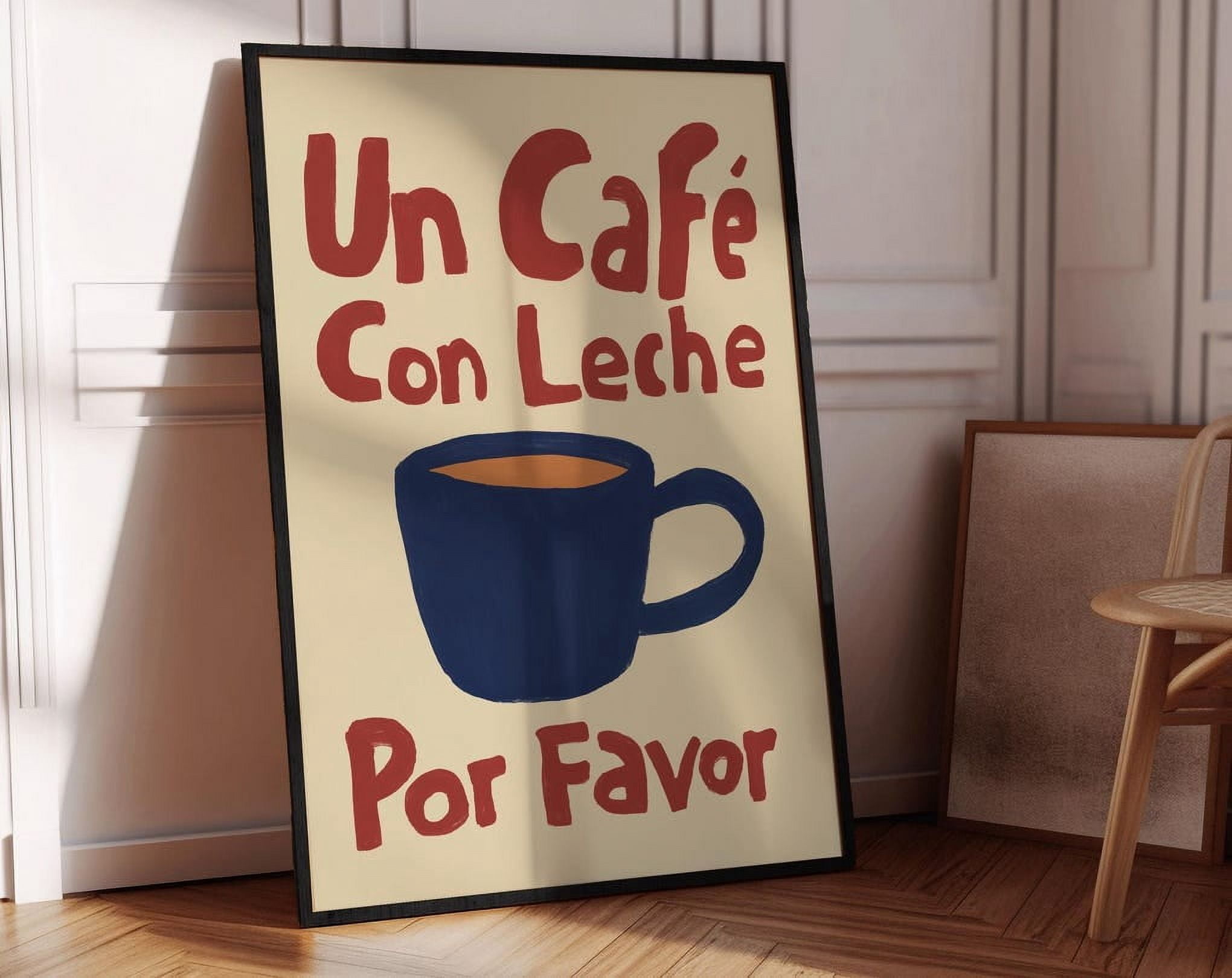 DOPAPRINT Cafe Poster, Cafe Con Leche Print, Vintage Coffee Poster ...